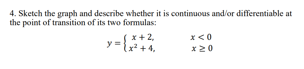 Solved 4. Sketch the graph and describe whether it is | Chegg.com