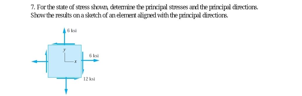 Solved 7. For the state of stress shown, determine the | Chegg.com