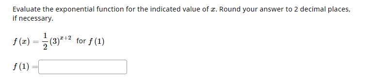 Solved Evaluate the exponential function for the indicated | Chegg.com