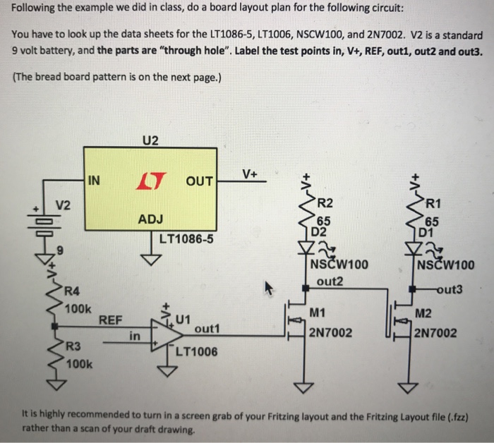 Using fritzing software, create the circuit below. | Chegg.com