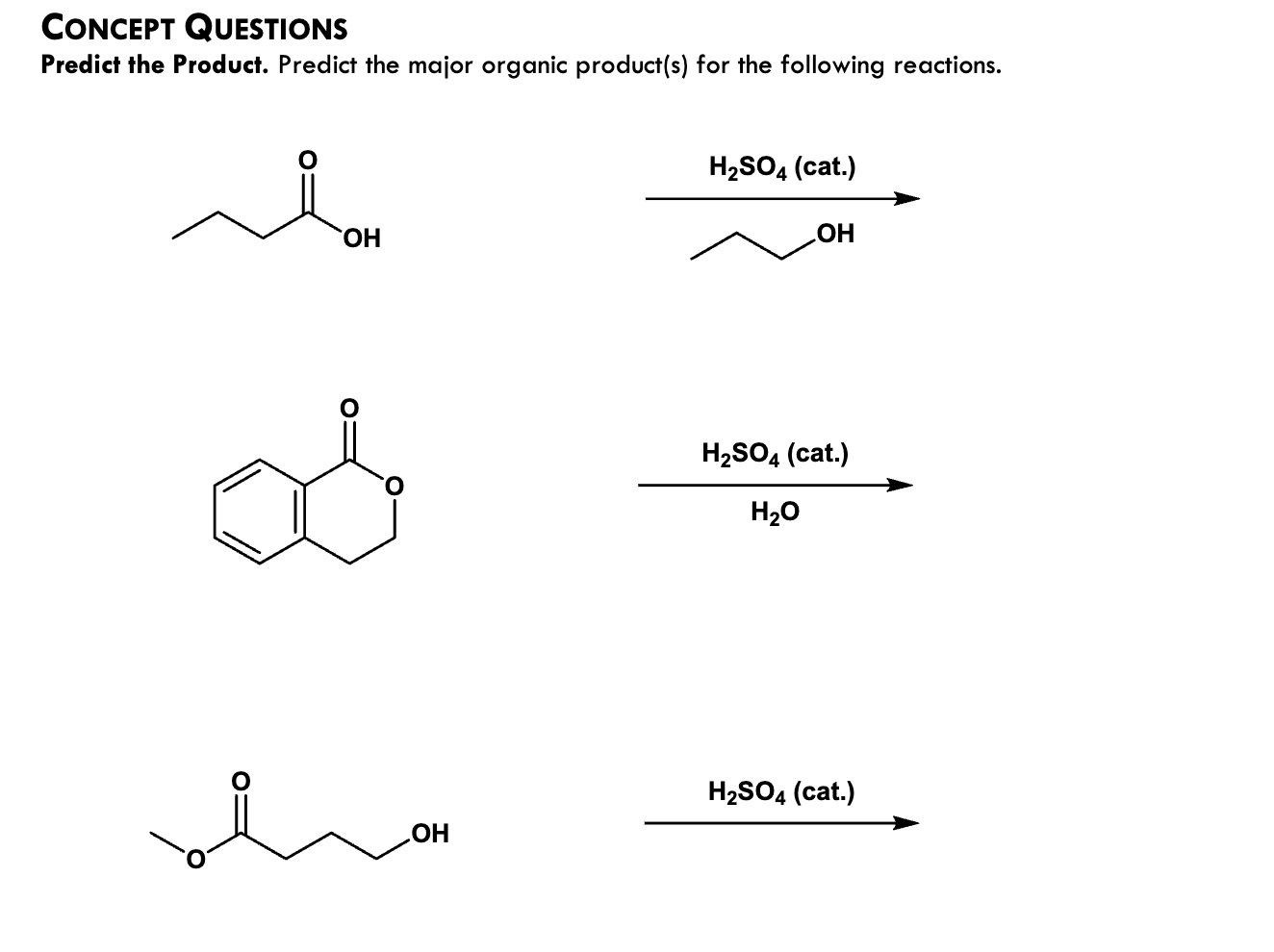 CONCEPT QUESTIONSPredict the Product. Predict the | Chegg.com
