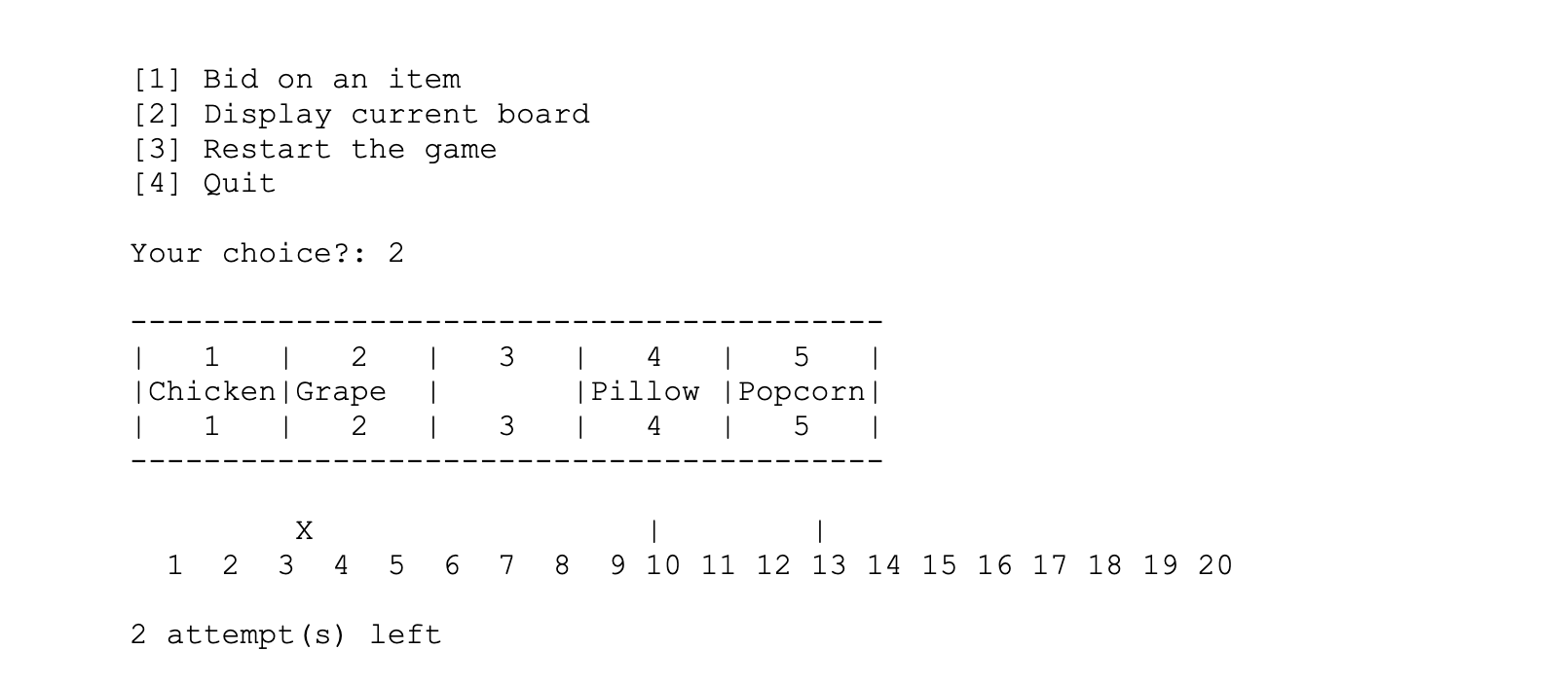 Solved Void Displayboardconst String Items Numitems 0102