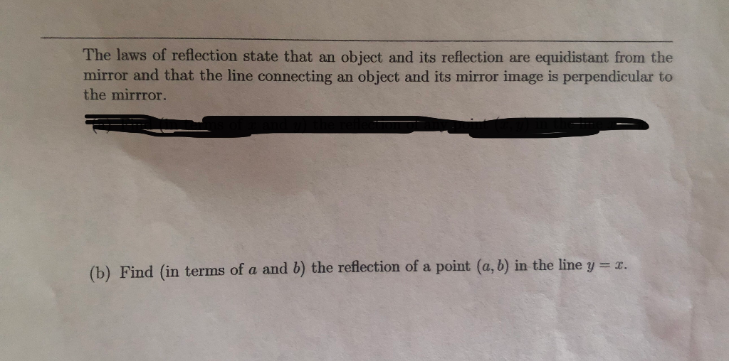 Solved The laws of reflection state that an object and its | Chegg.com