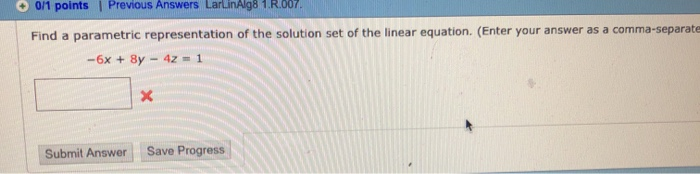 Solved find the parametric representation of the solution | Chegg.com
