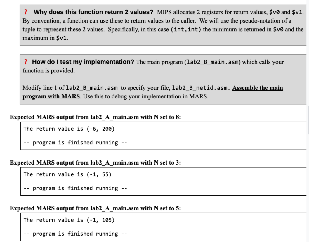 Solved Uses Mips Implement A Function That Will Find The