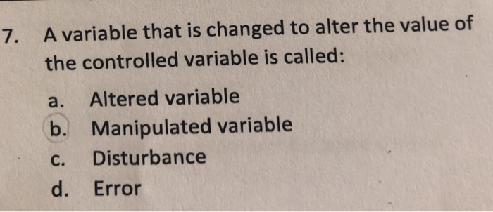 Solved The variable which the control system is designed to | Chegg.com