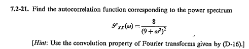 Solved 7.2-21. Find the autocorrelation function | Chegg.com