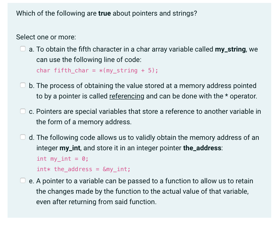 Solved Which of the following are true about dynamic memory | Chegg.com