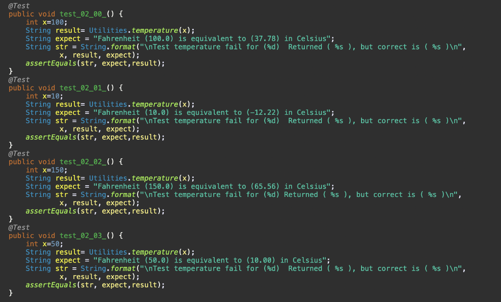 Solved @Test public void test_02_00_() { int x=100; String | Chegg.com