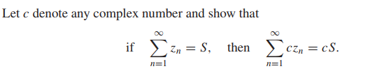 Solved Let c denote any complex number and show that if | Chegg.com