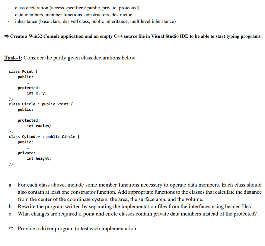 Solved Class Declaration Access Specifiers Public 