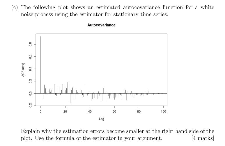 Solved Q.3 Autocovariance (16 marks] (a) Give the formula | Chegg.com