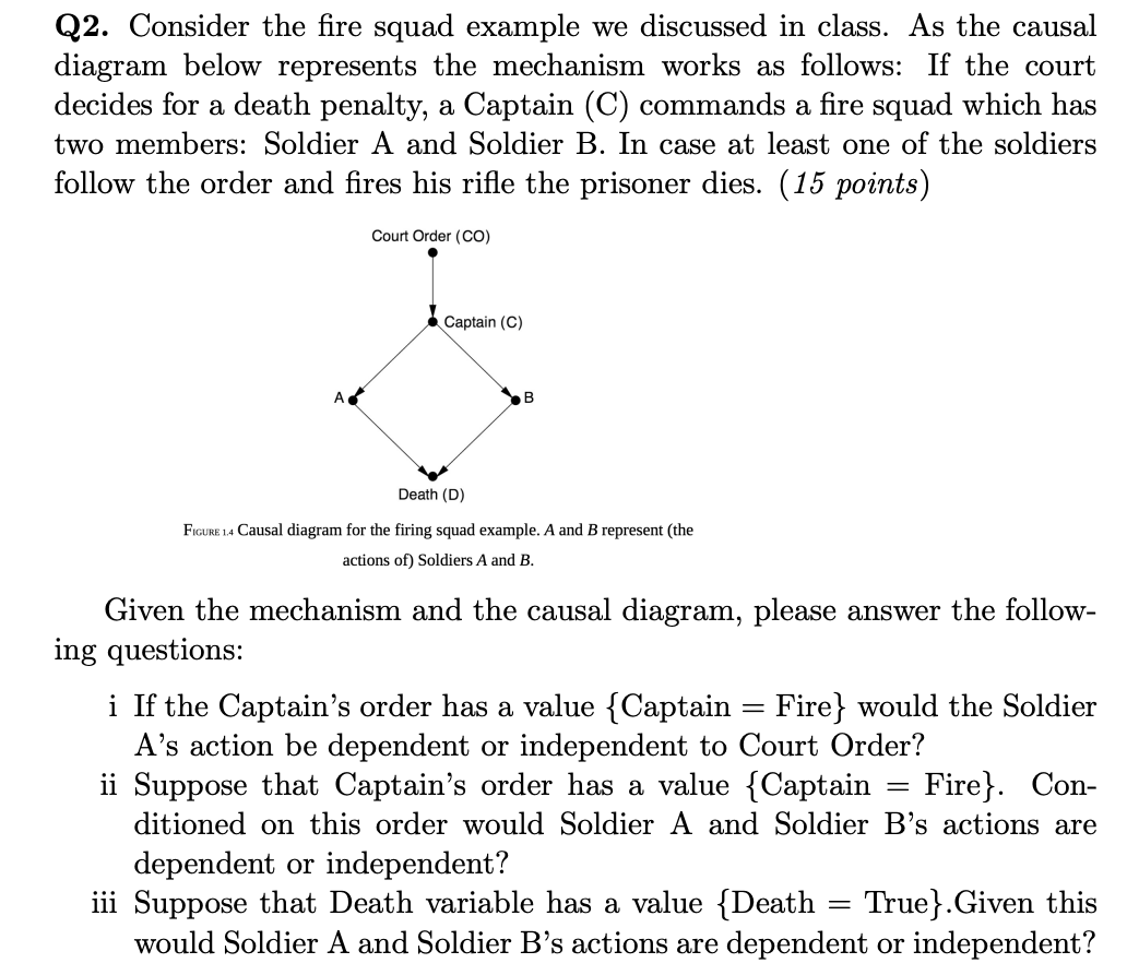 Q2. Consider the fire squad example we discussed in | Chegg.com