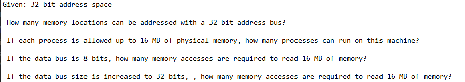 Solved Given 32 Bit Address Space How Many Memory Locations 