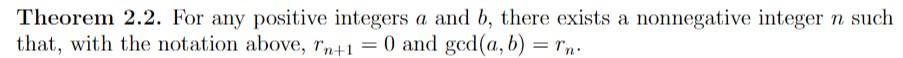 Solved Theorem 2.2. For any positive integers a and b, there | Chegg.com