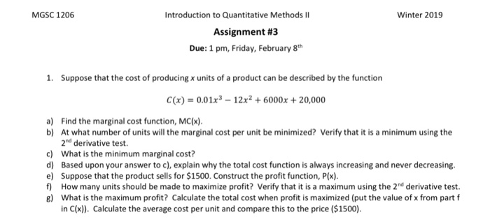 Solved MGSC 1206 Introduction to Quantitative MethodsI | Chegg.com Solved MGSC 1206 Introduction to Quantitative MethodsI | Chegg.com