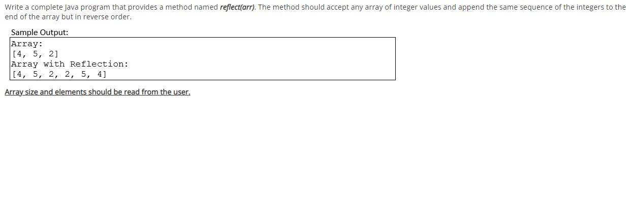Solved Write a complete Java program that provides a method | Chegg.com