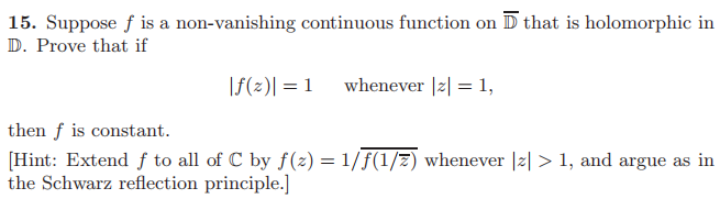Solved 15. Suppose f is a non-vanishing continuous function | Chegg.com