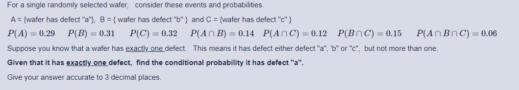 Solved For a single randomly selected wafer, consider these | Chegg.com