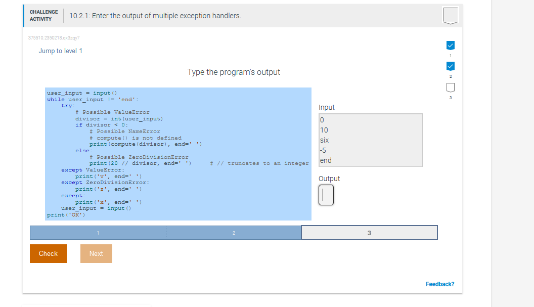 Solved CHALLENGE ACTIVITY 10.2.1: Enter the output of | Chegg.com