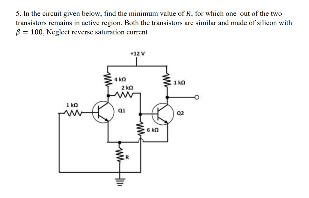 Solved In the circuit given below, find the minimum value of | Chegg.com