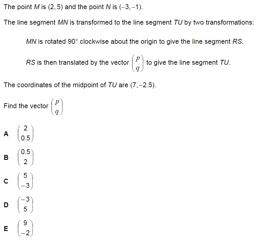 Solved The point Mis (2,5) and the point Nis (-3,-1). The | Chegg.com