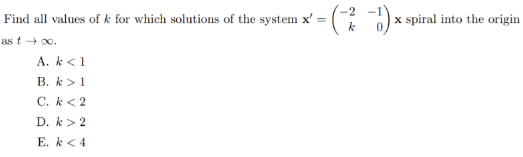 Solved Find all values of k for which solutions of the | Chegg.com