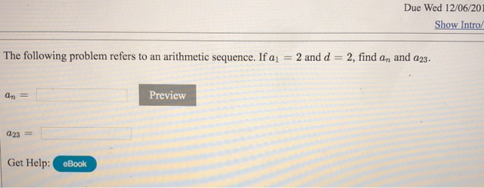 Solved Due Wed 12/06/201 Show Introl The following problem | Chegg.com