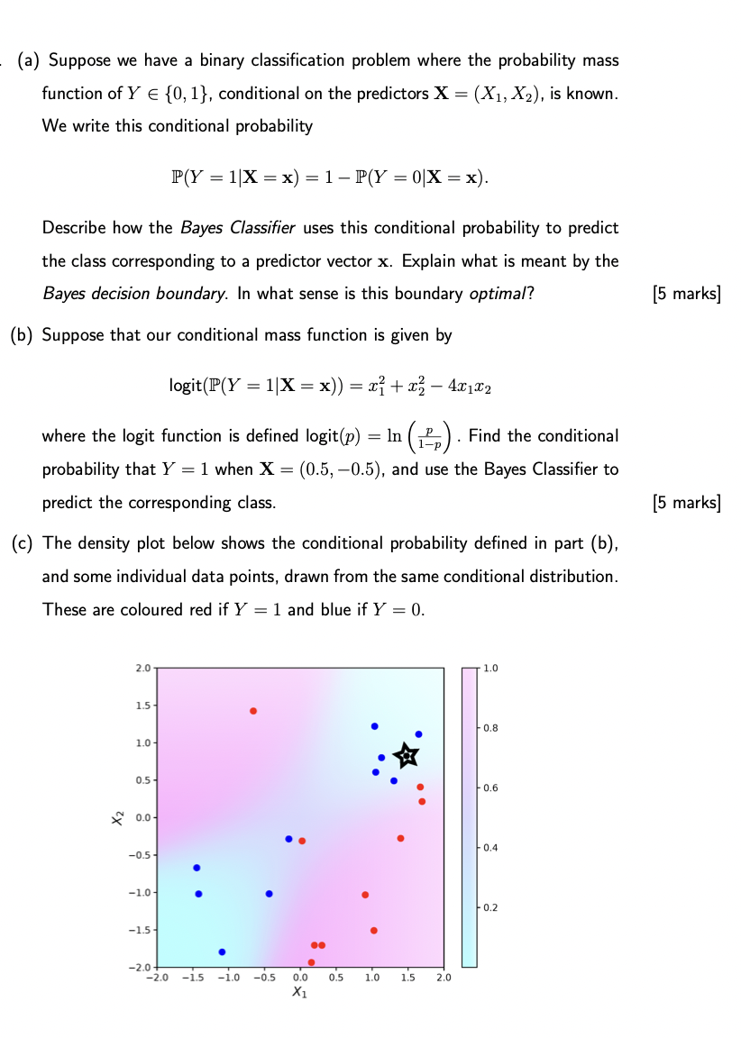 (a) Suppose we have a binary classification problem | Chegg.com