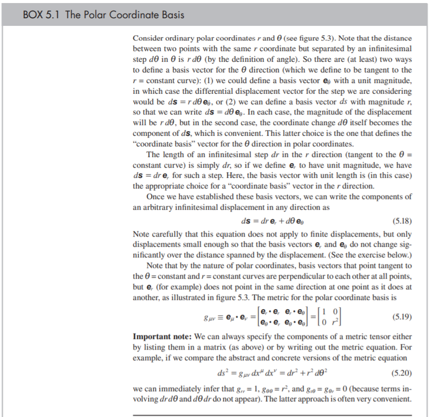 Solved BOX 5.1 The Polar Coordinate Basis Consider ordinary | Chegg.com