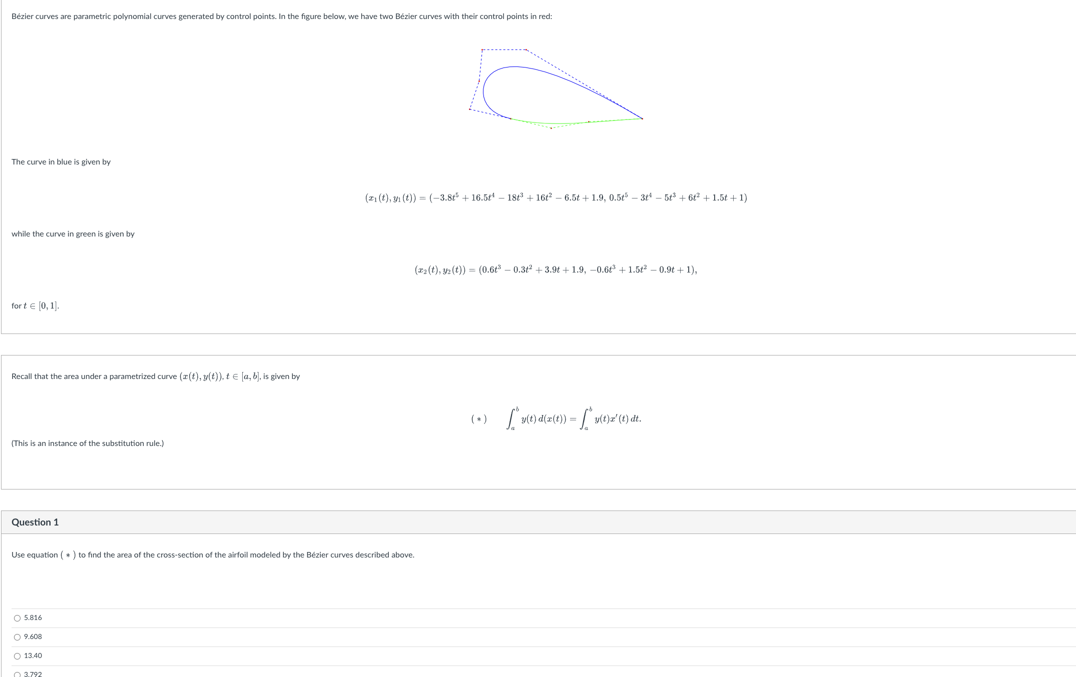 Solved Bézier curves are parametric polynomial curves | Chegg.com