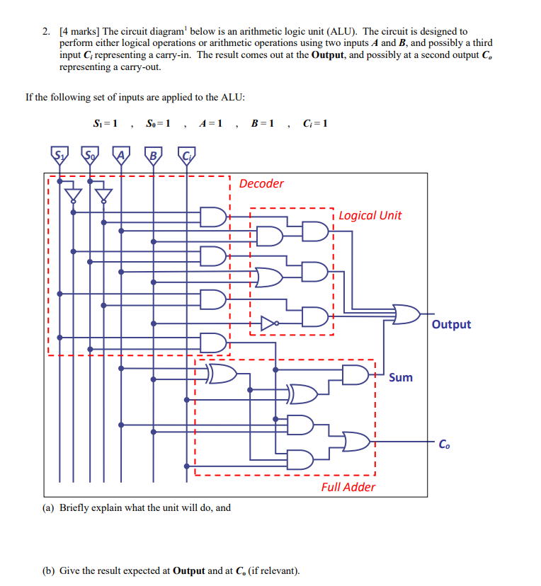 Solved 2. [4 marks] The circuit diagram 1 below is an | Chegg.com