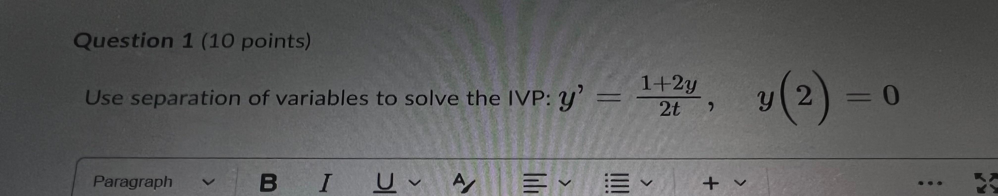 Solved Use separation of variables to solve the IVP: | Chegg.com