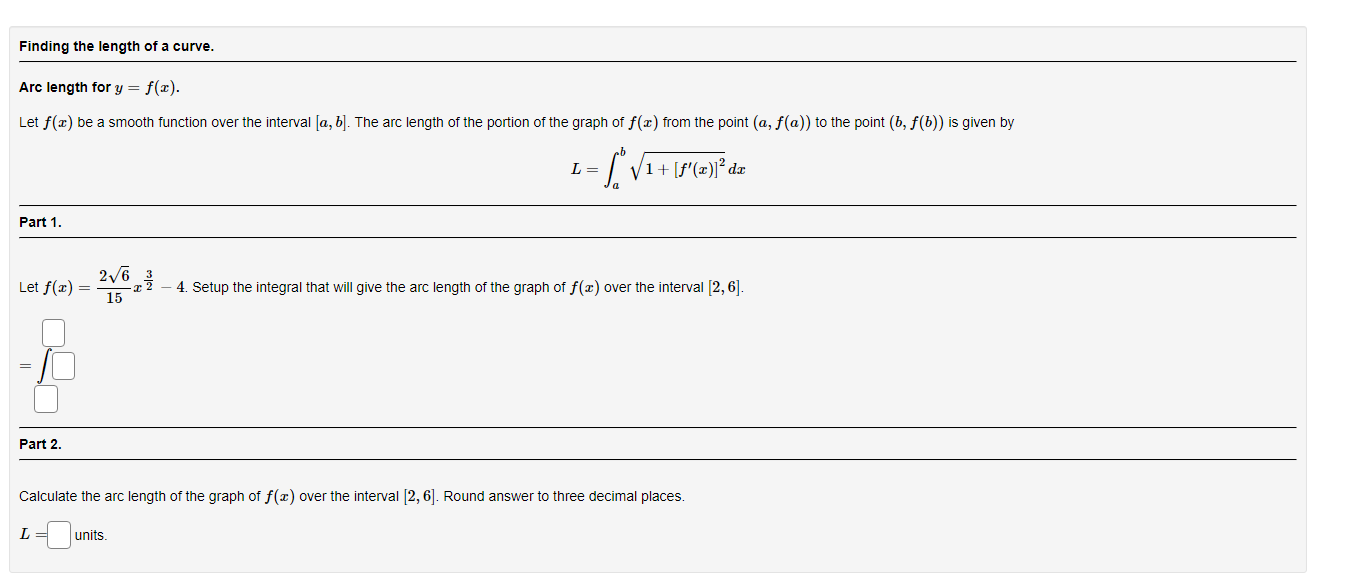 Solved Finding the length of a curve.Arc length for | Chegg.com