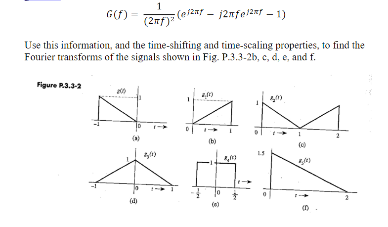 Solved The Fourier transform of the triangular pulse g(t) in | Chegg.com