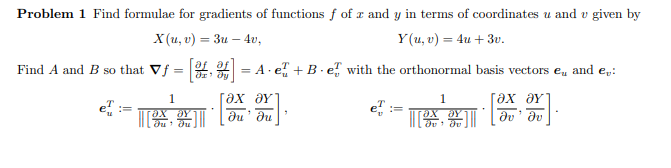 Solved Problem 1 Find formulae for gradients of functions f | Chegg.com