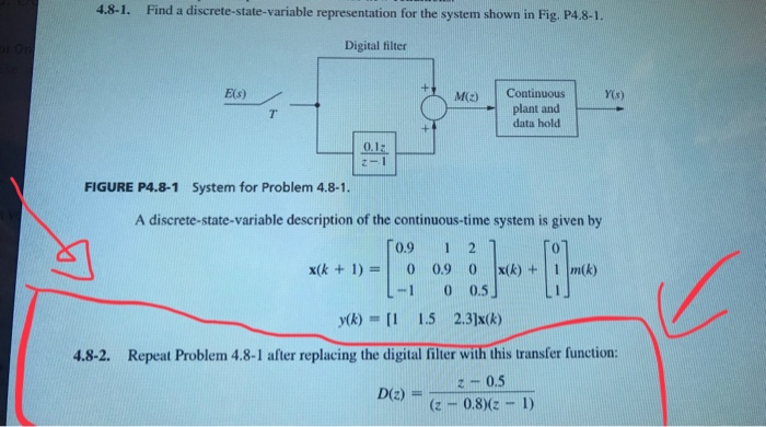 Solved 4.8-1. Find a discrete-state-variable representation | Chegg.com