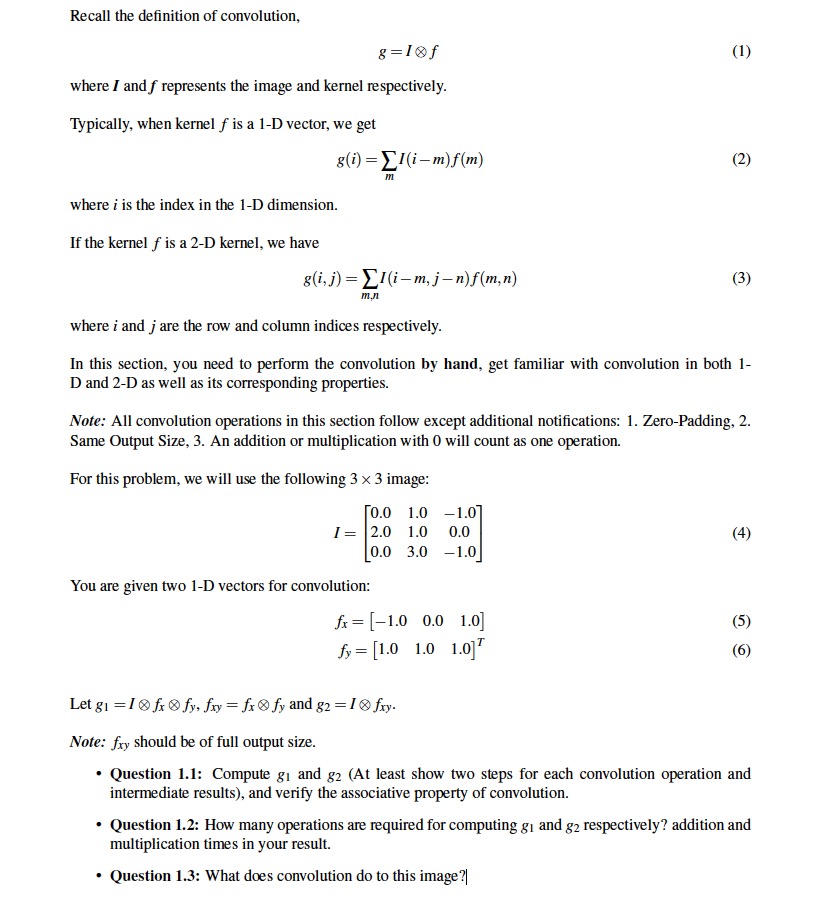 Solved Recall the definition of convolution, g=I⊗f where I | Chegg.com