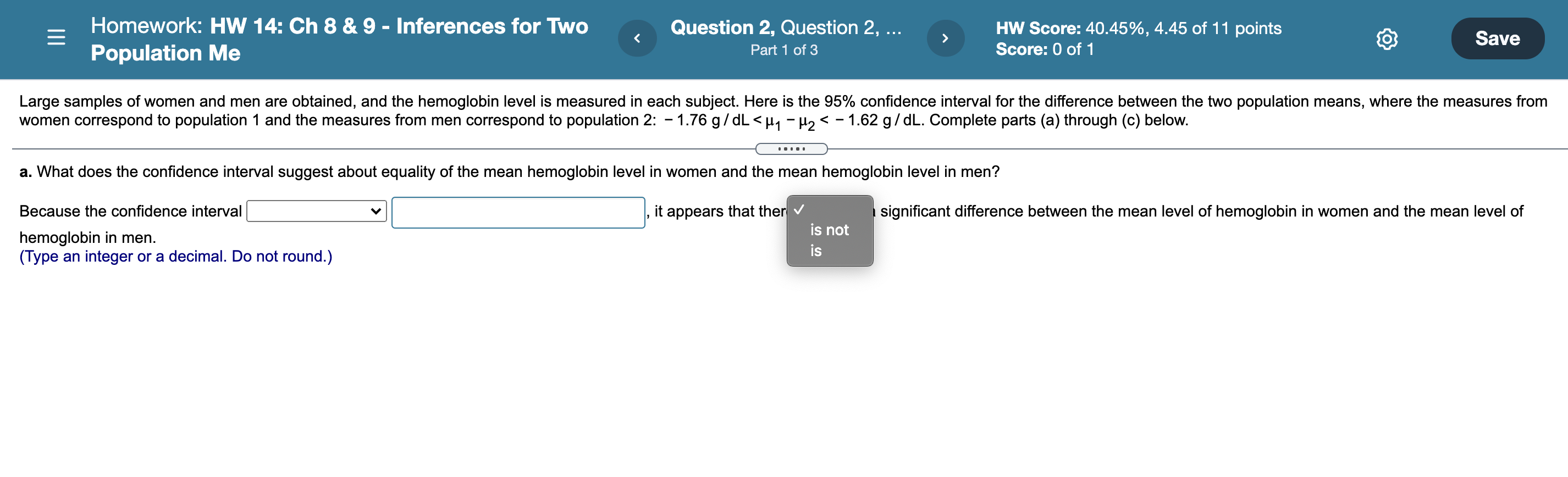 Solved Homework: HW 14: Ch 8 & 9 - Inferences for Two | Chegg.com