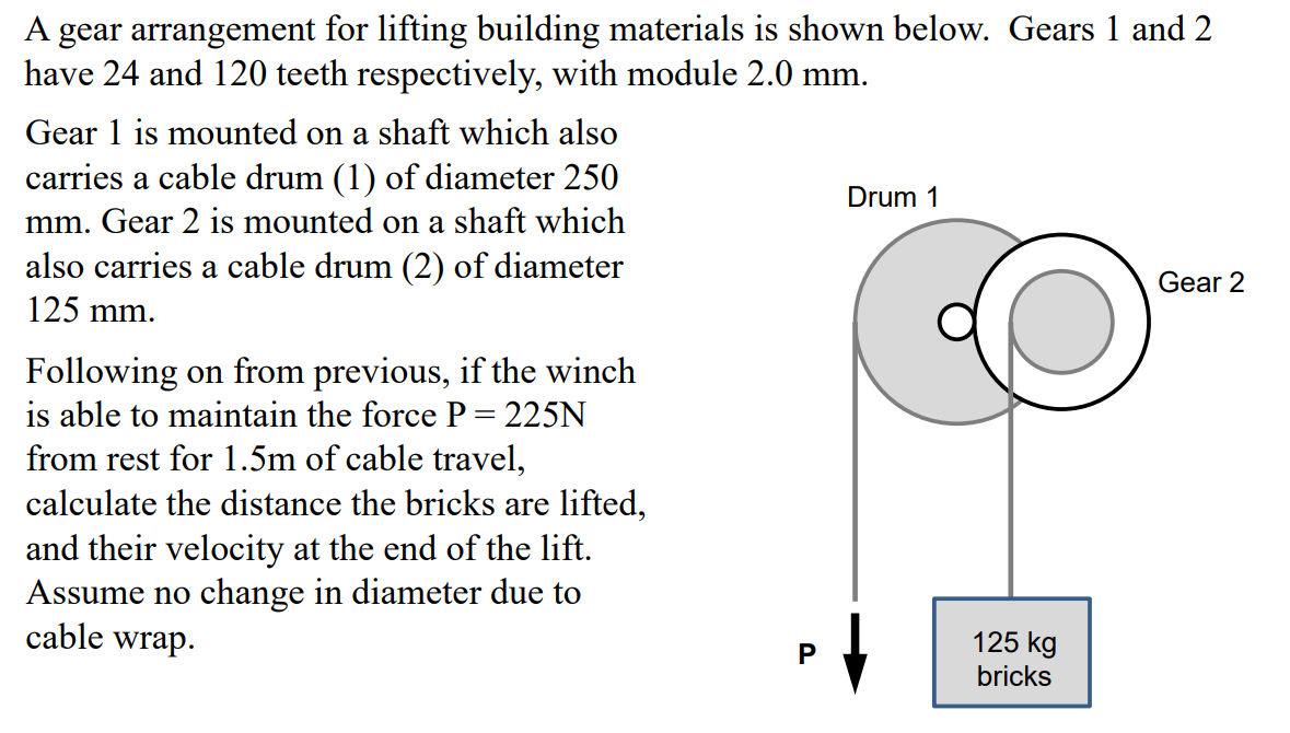 Solved A gear arrangement for lifting building materials is | Chegg.com