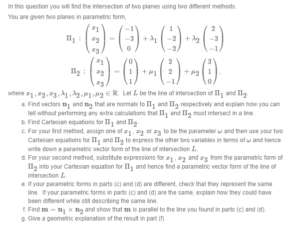 In this question you will find the intersection of | Chegg.com