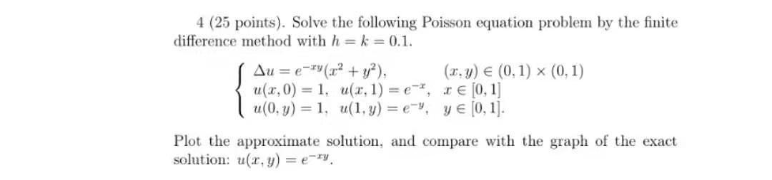 Solved 4 (25 points). Solve the following Poisson equation | Chegg.com