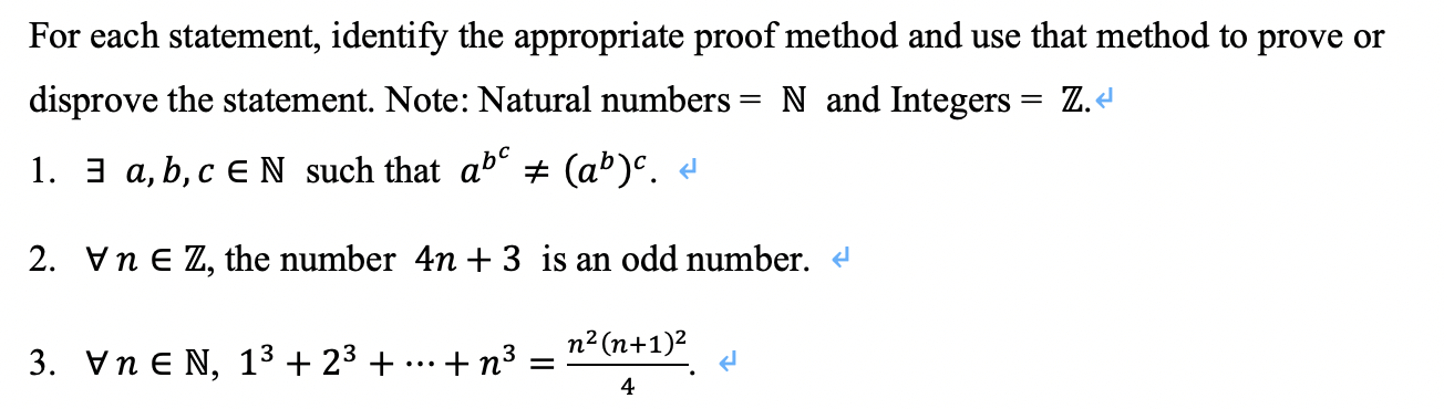 Solved For each statement, identify the appropriate proof | Chegg.com