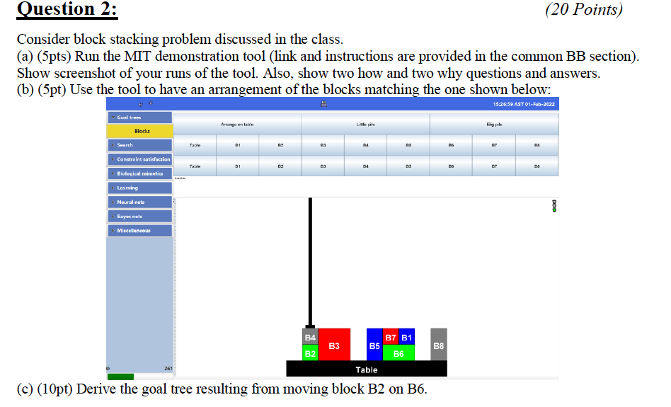 Solved Question 2: (20 Points) Consider block stacking | Chegg.com