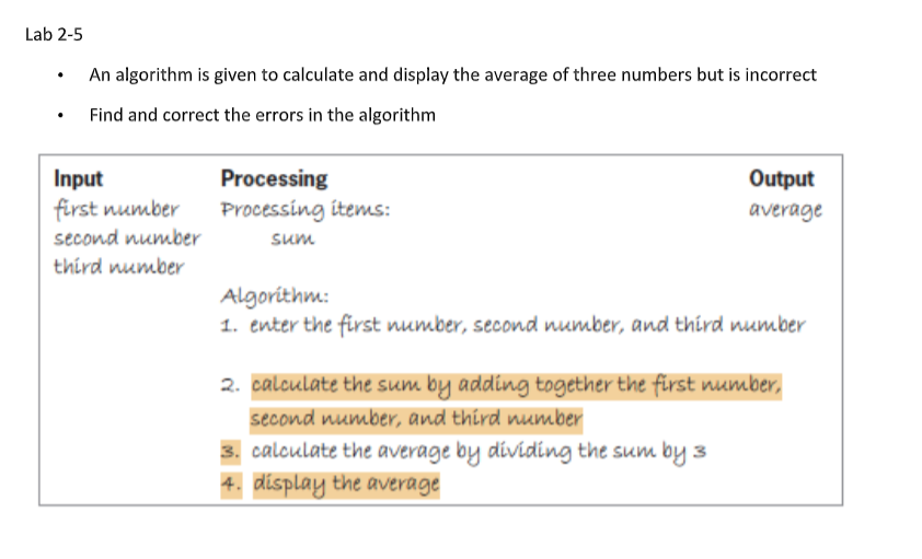 Solved Lab 2-4 . An algorithm is given to calculate and | Chegg.com