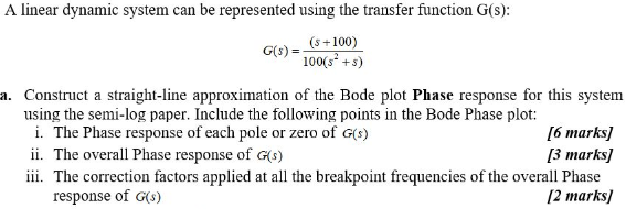 Solved A linear dynamic system can be represented using the | Chegg.com
