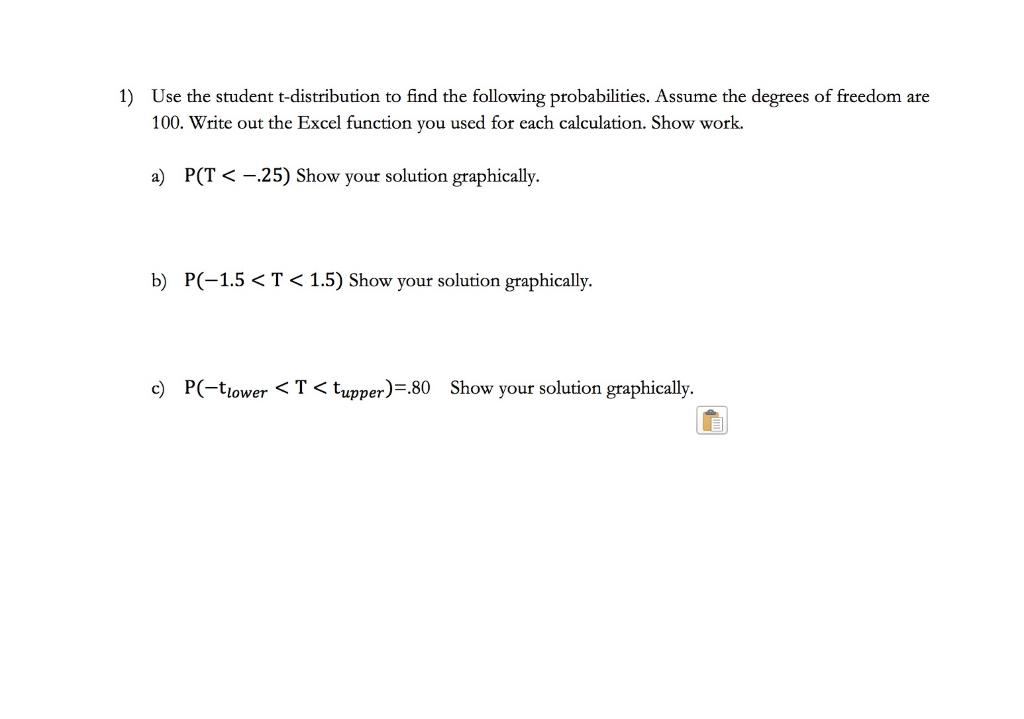 Use the student t-distribution to find the following | Chegg.com