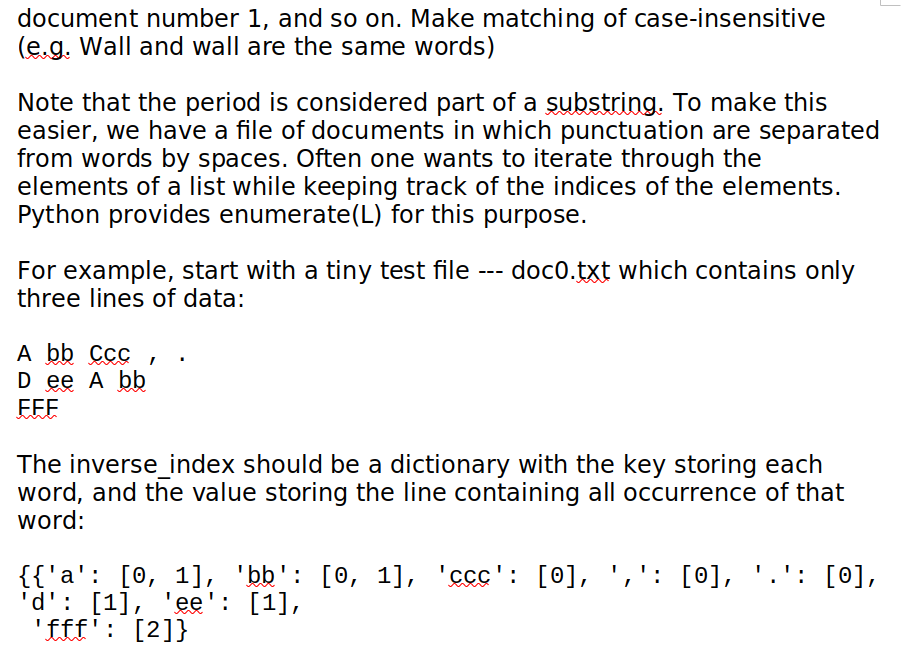 Solved 7- [40 pts] Mini Search Engine: Given a file of | Chegg.com