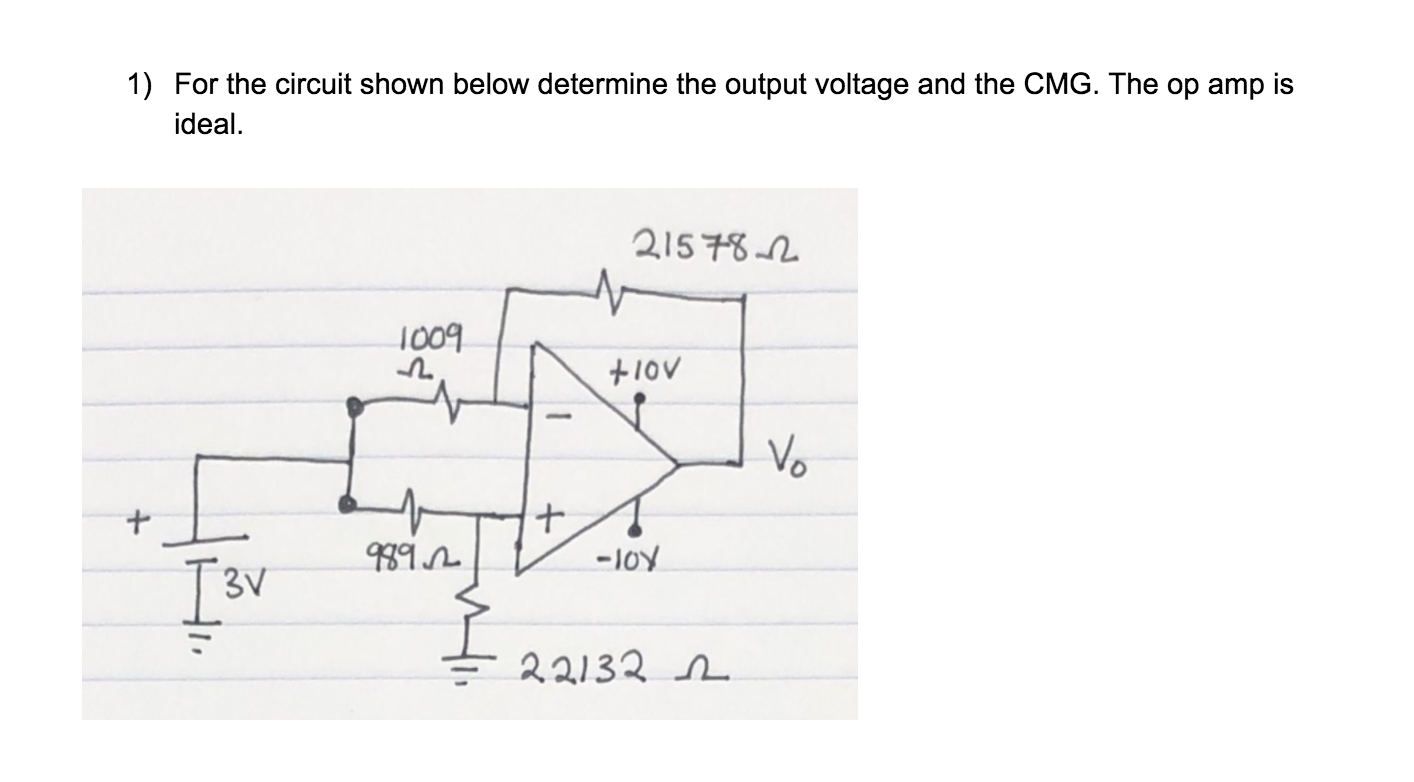 Solved 1) For the circuit shown below determine the output | Chegg.com