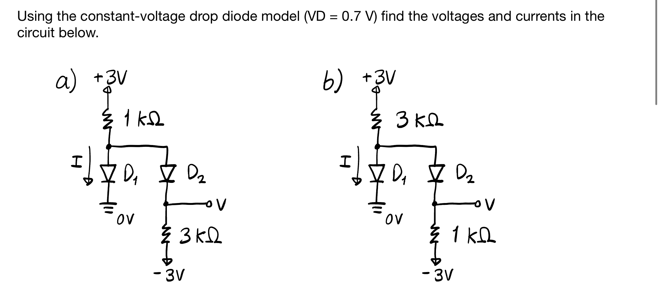 Solved Using the constant-voltage drop diode model (VD=0.7 | Chegg.com